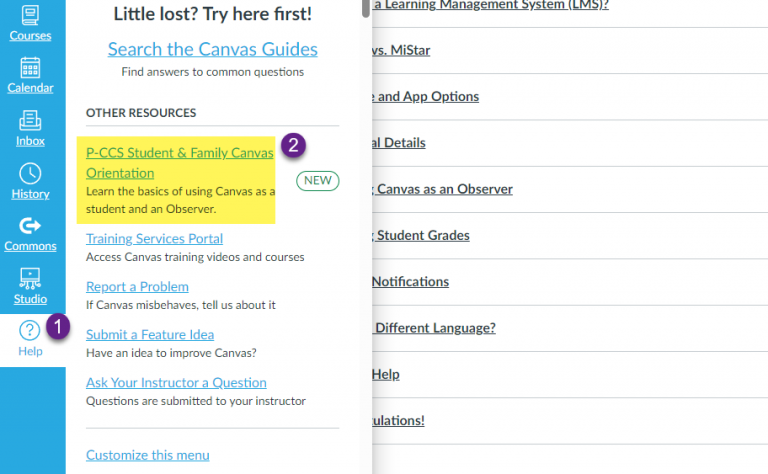 New Student & Family Canvas Orientation – P-CCSK12 Tech