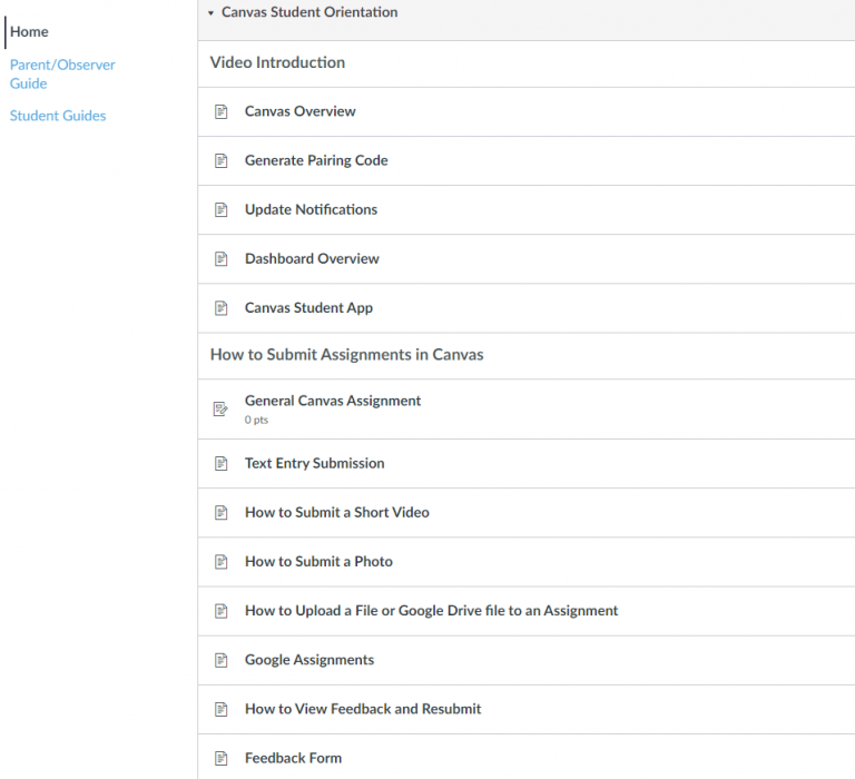New Student & Family Canvas Orientation – P-CCSK12 Tech